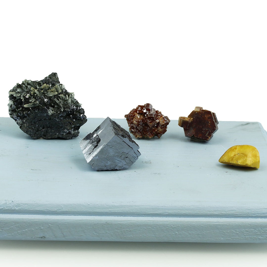 MYSTERY BOX! Set of Vanadinite, Gallena, Quartz Sphalerite and Amber, Z ...