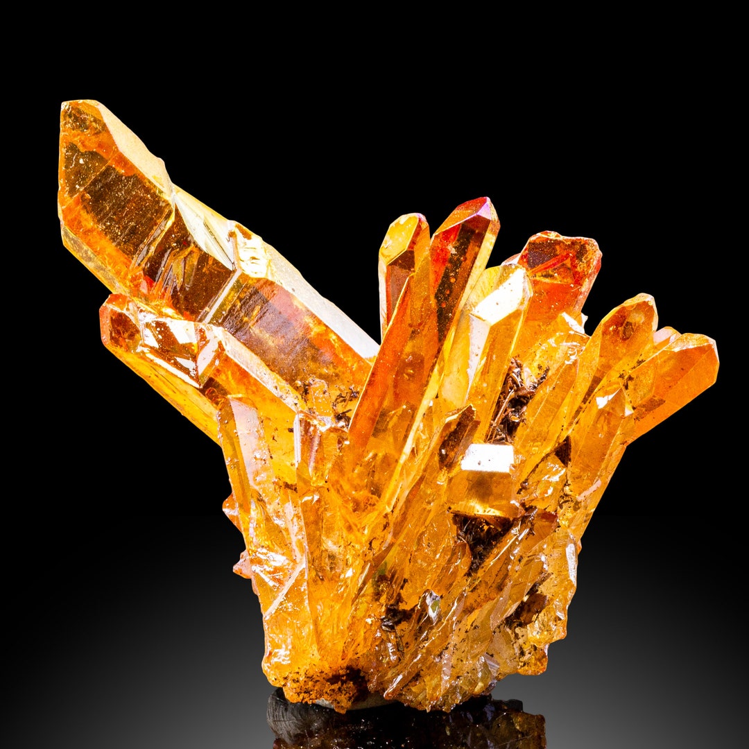 BEST COLOR! Amber Gold Aura Quartz Crystals - Etsy