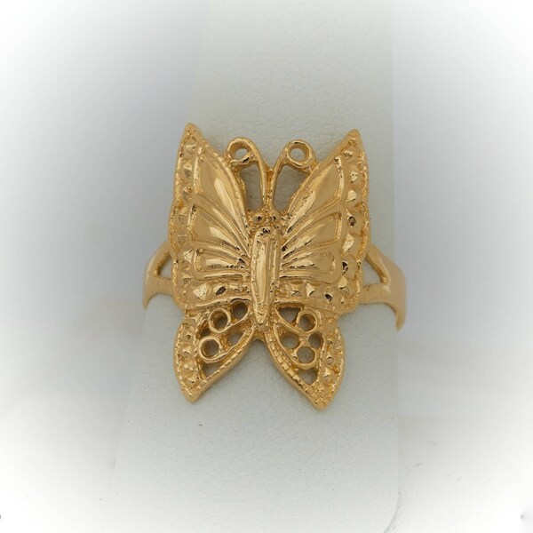 10k Butterfly Ring - Etsy