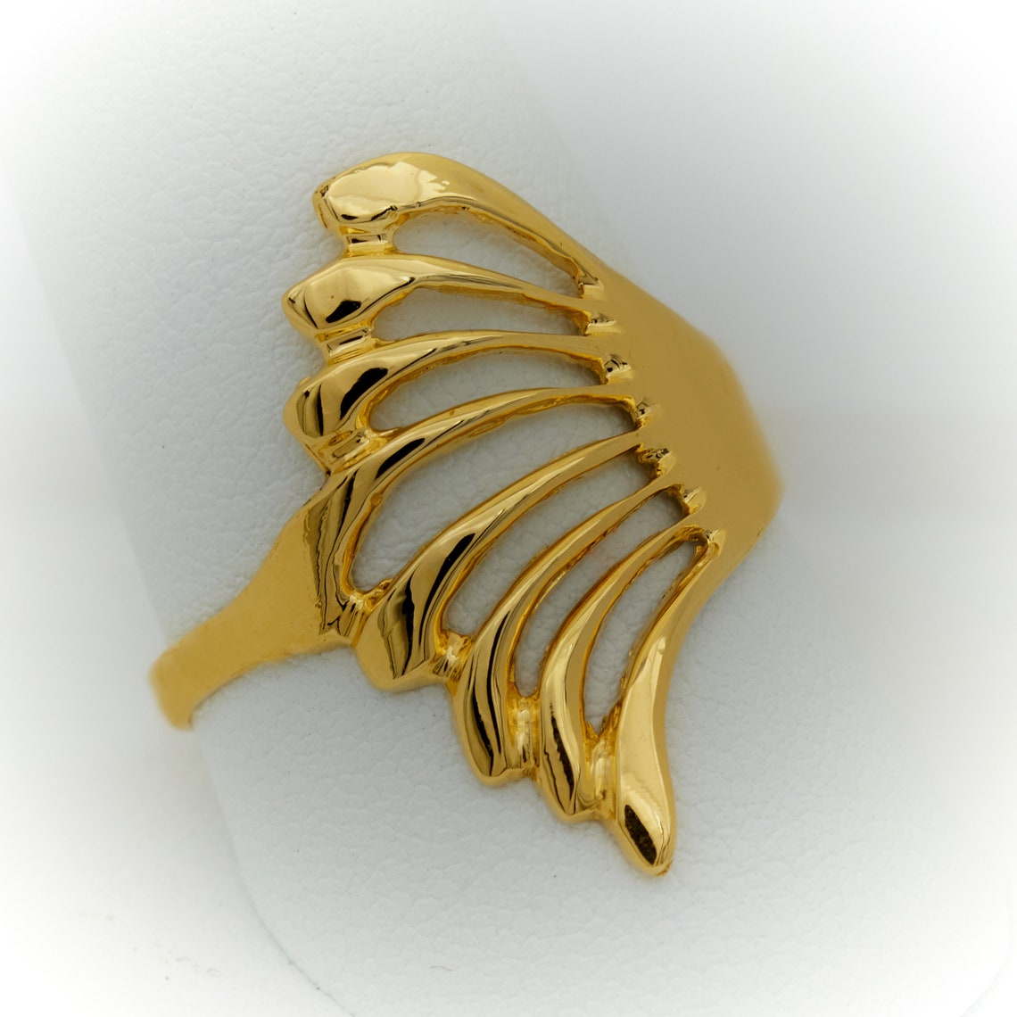 10k Gold Hand Fan Style Ring/ Fan Style Gold Women's Ring - Etsy