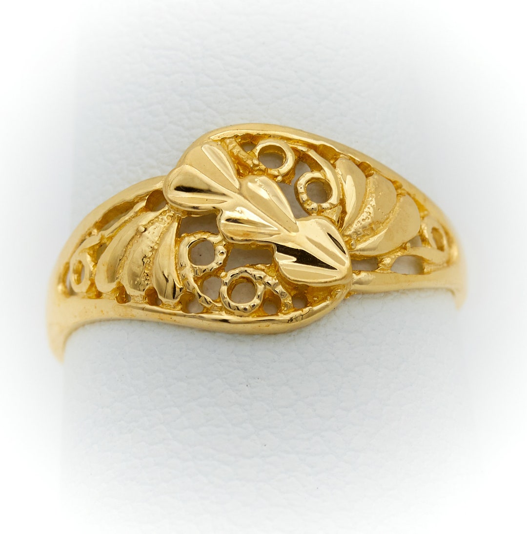 Gold Leaves Ring, Real Gold Rings for Women, 14k, 10k Gold Ring - Etsy