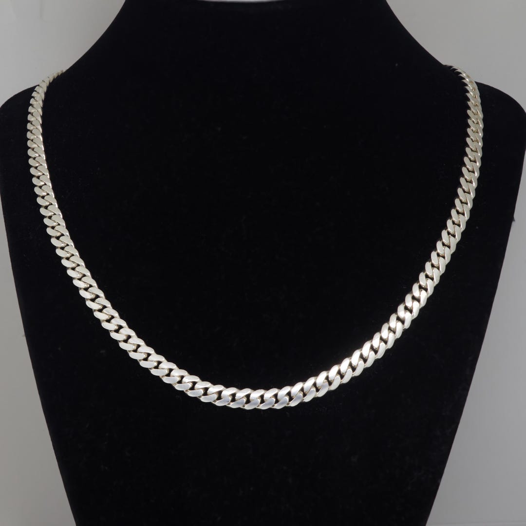 999 Silver Cuban Link Chain, Pure Silver Necklace Chain for Men and Women, Hand Made Miami Cuban ...