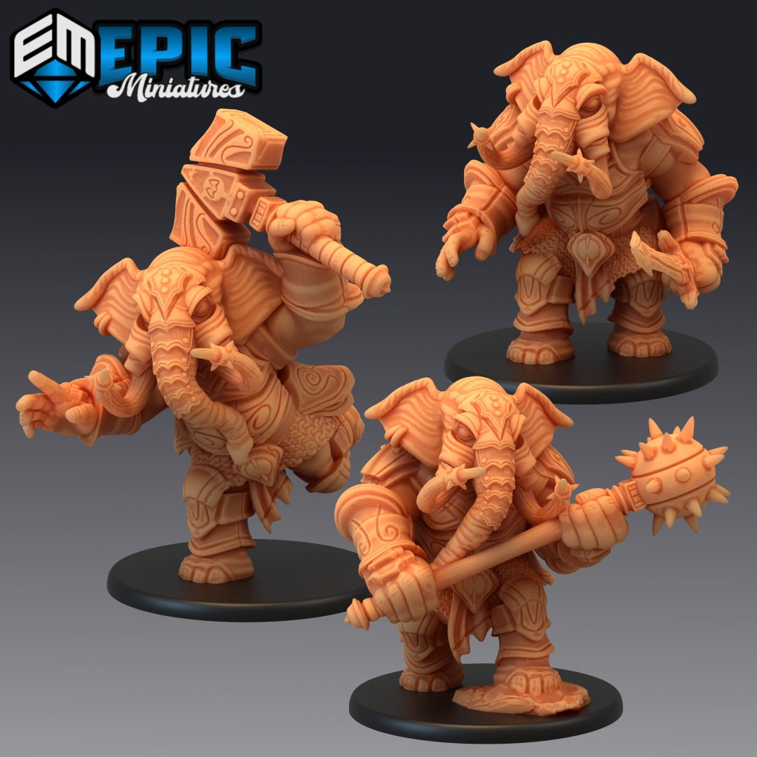 Elephant Folk Paladin by Epic Miniatures D&D Figurine Large Standard ...