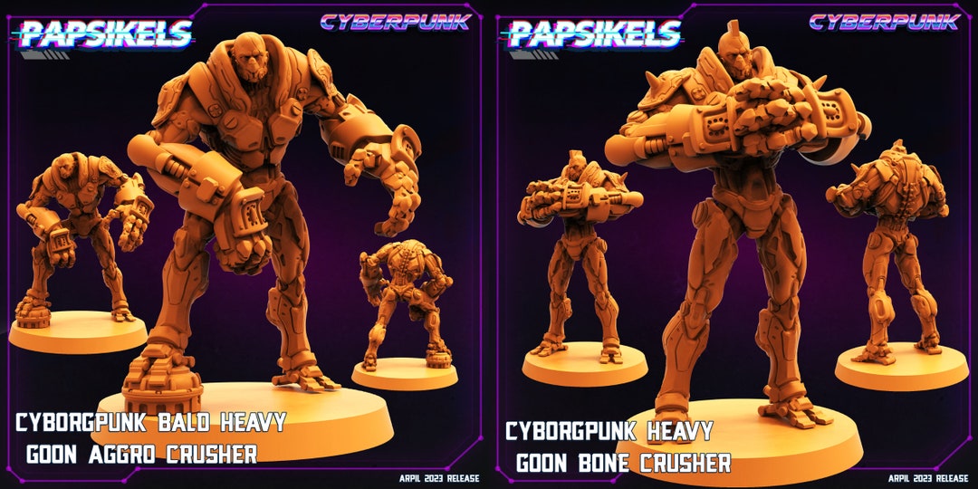 Cyborgpunks Sci Fi Miniature by Papsikels Heavy Cyborg Humanoid 32mm ...