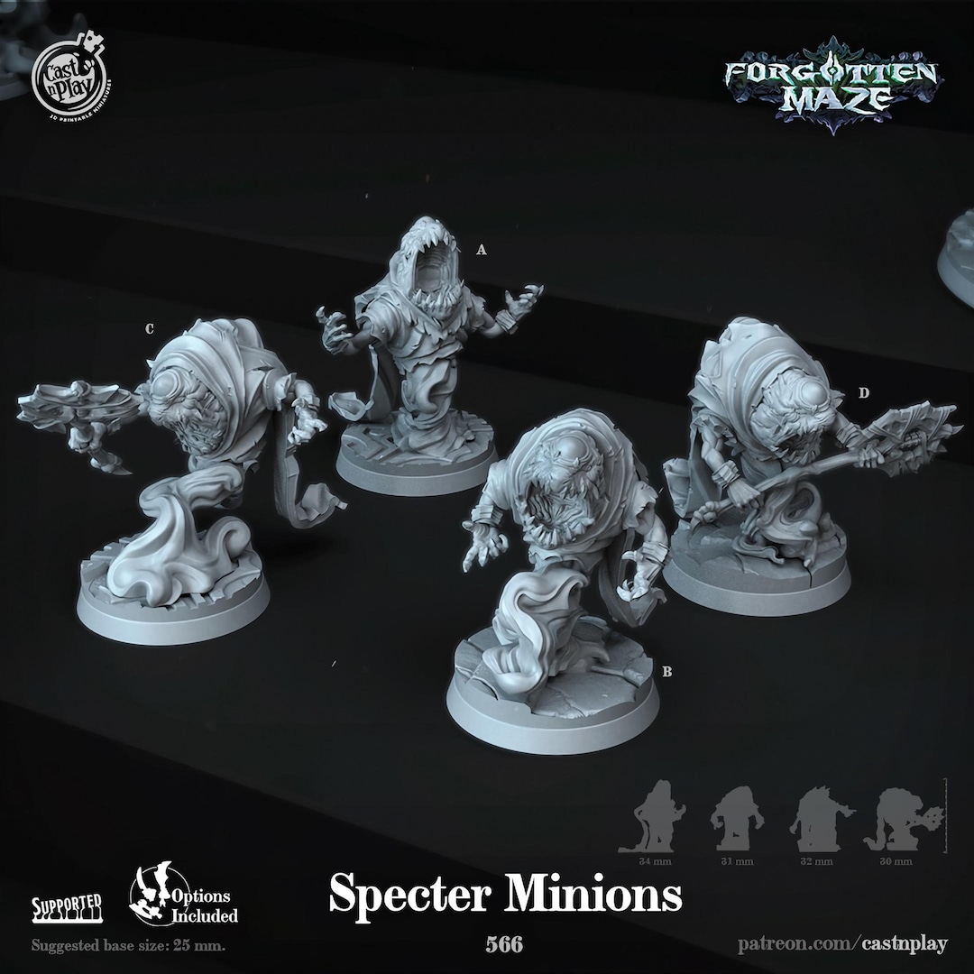 Specter Minions Undead Ghost Minion Cast N' Play Miniatures Forgotten ...