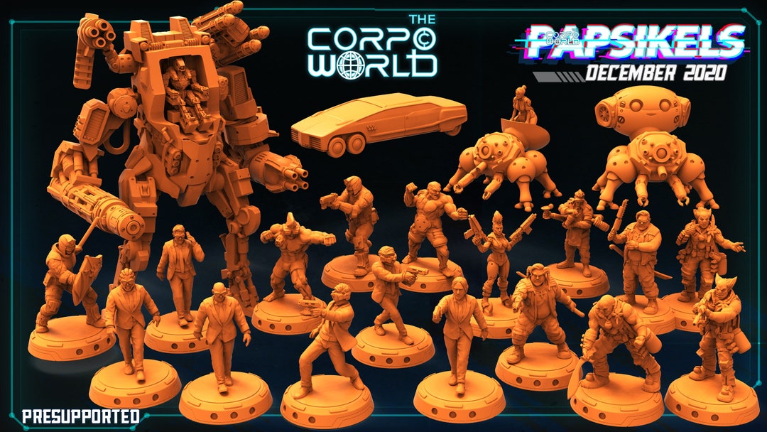 Sci Fi Miniature Cyberpunk 32mm Scale Figurine Corpo World December ...