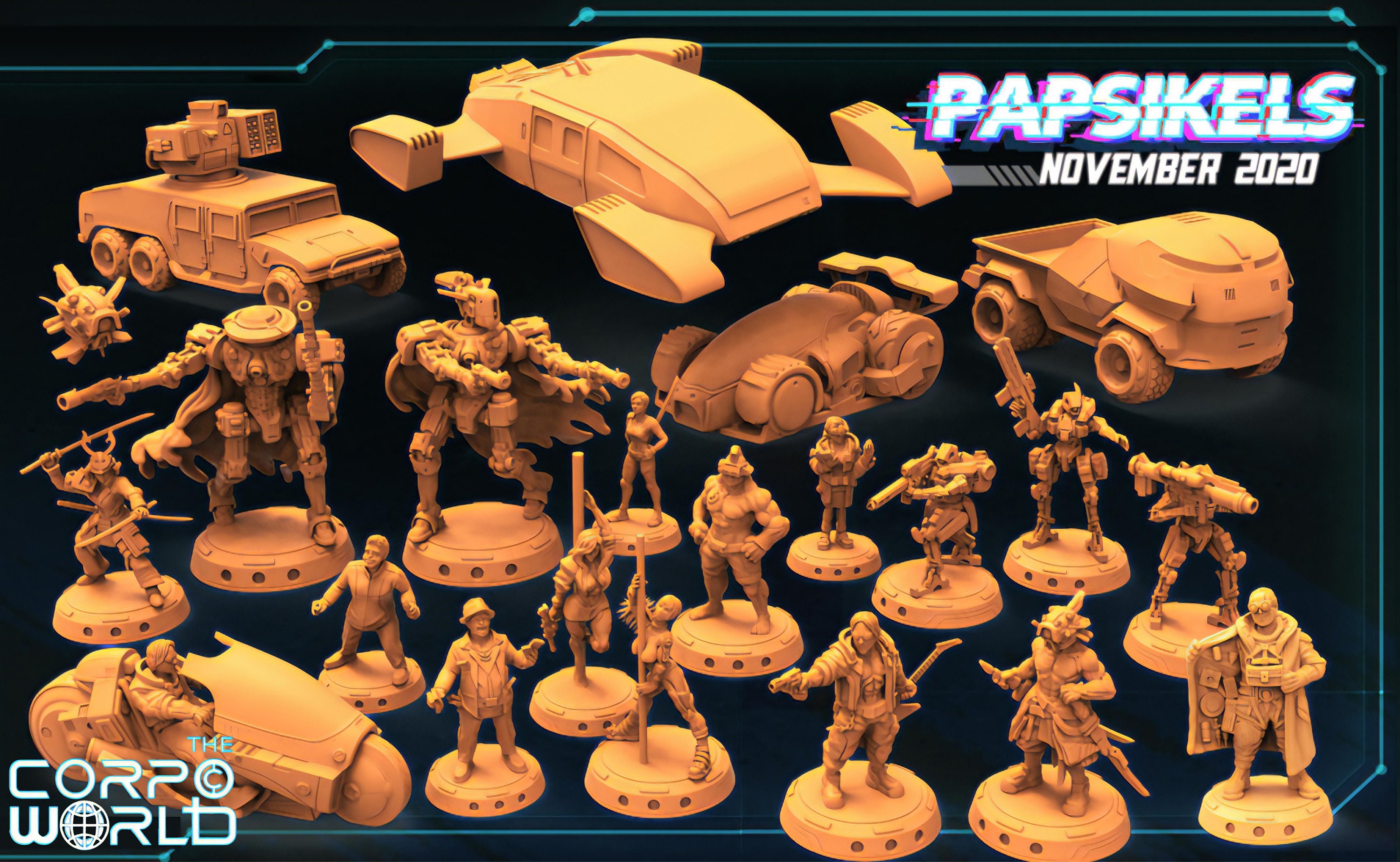 Sci Fi Miniature Cyberpunk 32mm Scale Figurine Corpo - Etsy