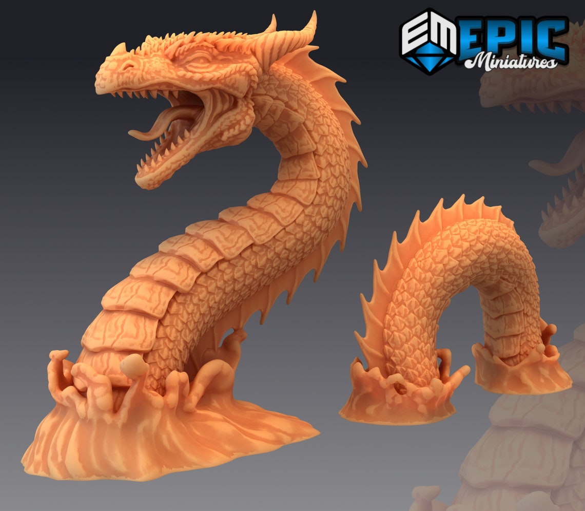 Sea Serpent by Epic Miniatures Huge D&D Figurine | Etsy