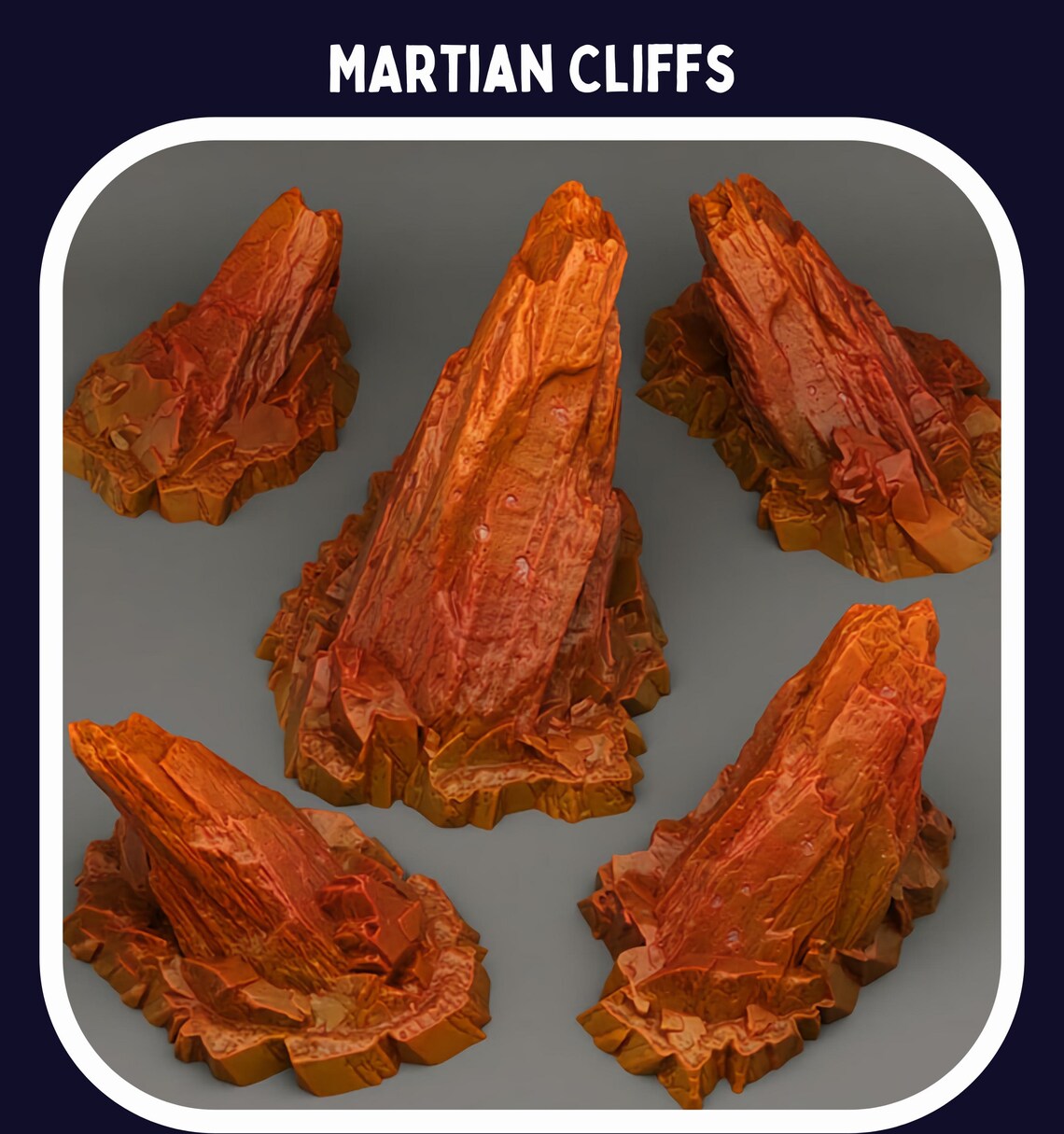 Scatter Terrain Martian Cliffs Scale Model 5 Piece Set | Etsy