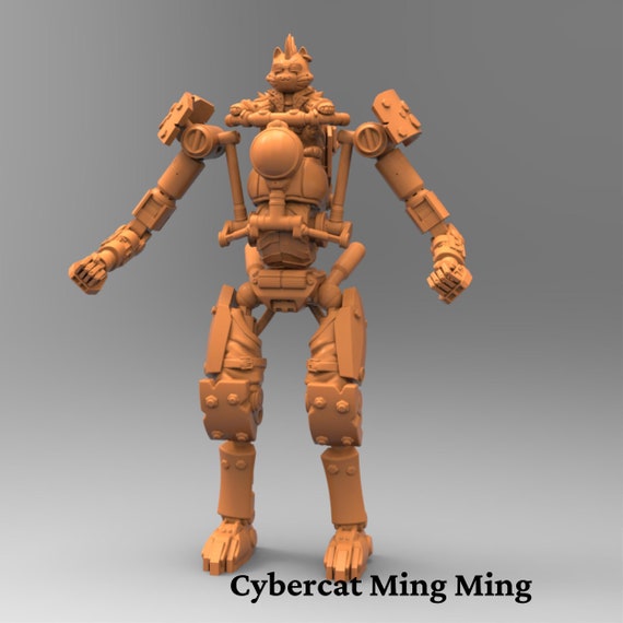 Sci Fi Miniature Cyber Cat Ming Ming Cyberpunk 32mm - Etsy