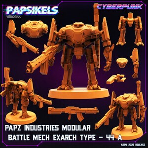 Modular Battle Mech Exarch Type 44 Sci Fi Miniature by Papsikels 9 ...