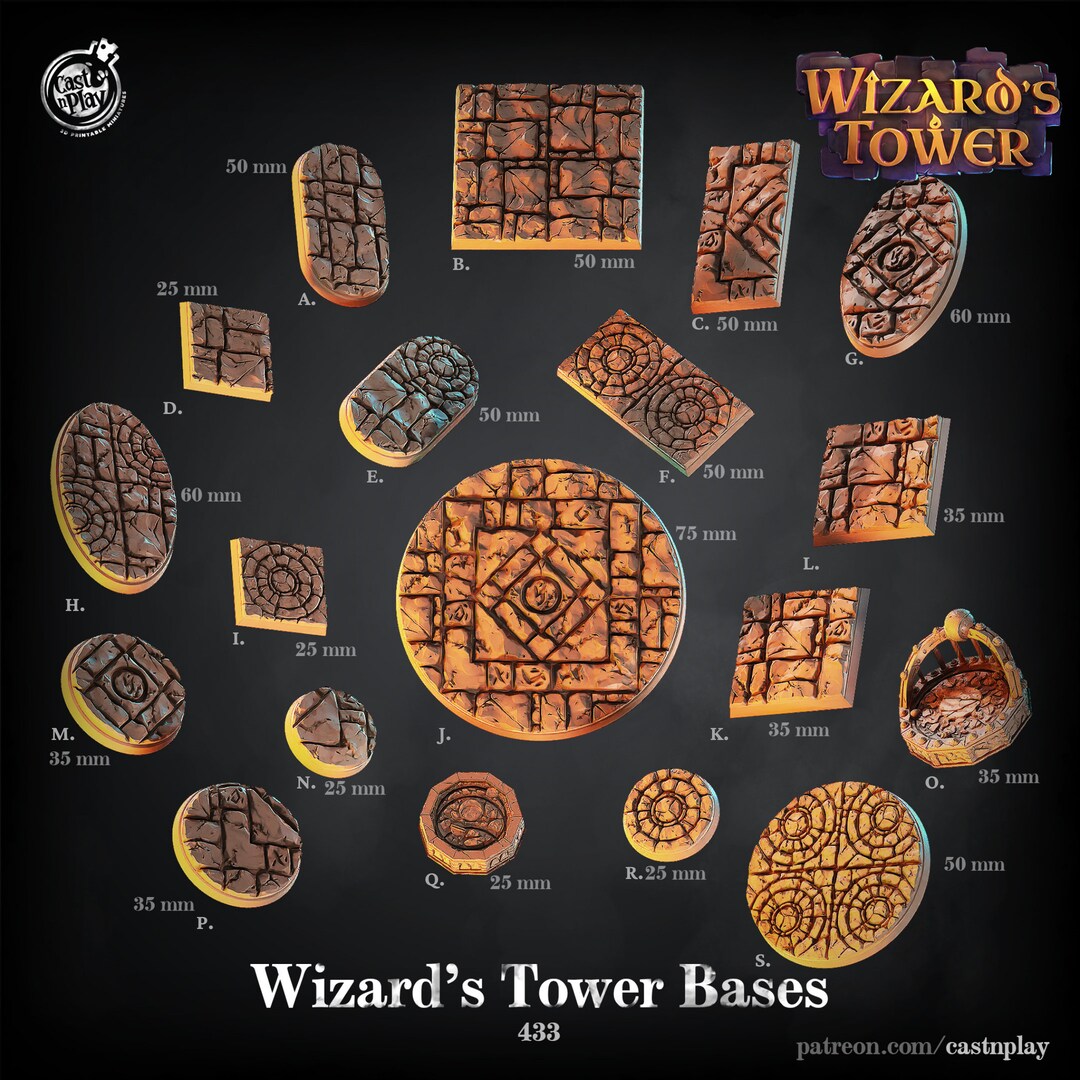 Wargaming Bases Cast N Play Tower Theme Wizard's Tower Collection - Etsy
