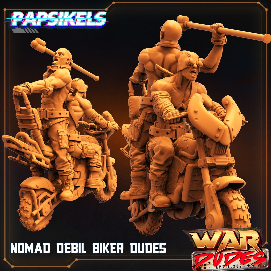 Nomad Debil Biker Dudes Sci Fi Miniature by Papsikels Wasteland ...