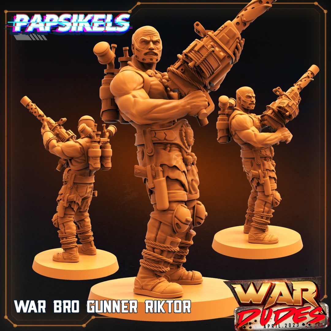 War Bro Gunner Riktor Sci Fi Miniature by Papsikels Wasteland Brute ...