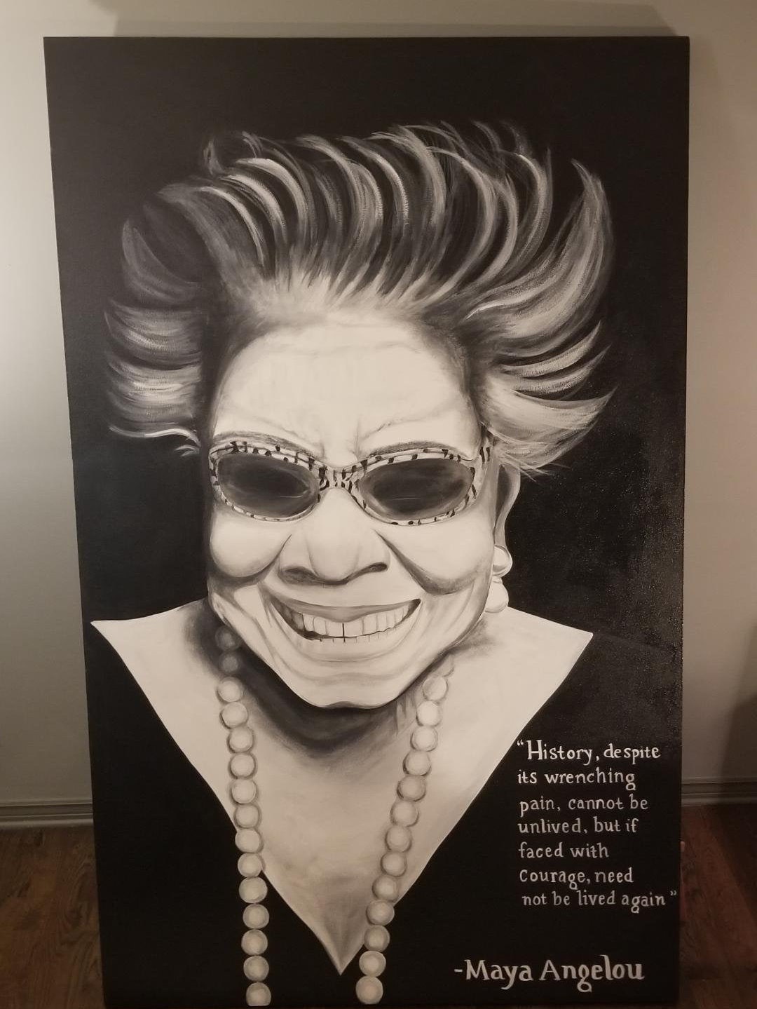 Large Portrait Painting of Maya Angelou - Etsy