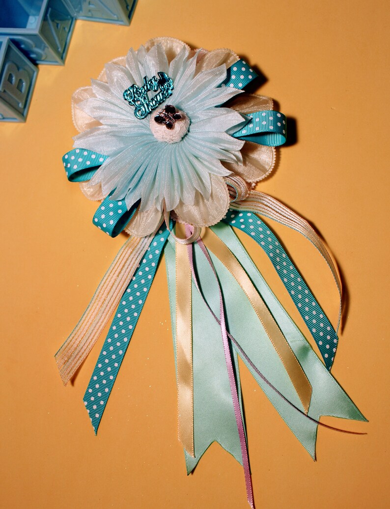 Blue Baby Shower Pin, Mommy or Daddy to Be Pin, Baby Blue Baby Shower ...