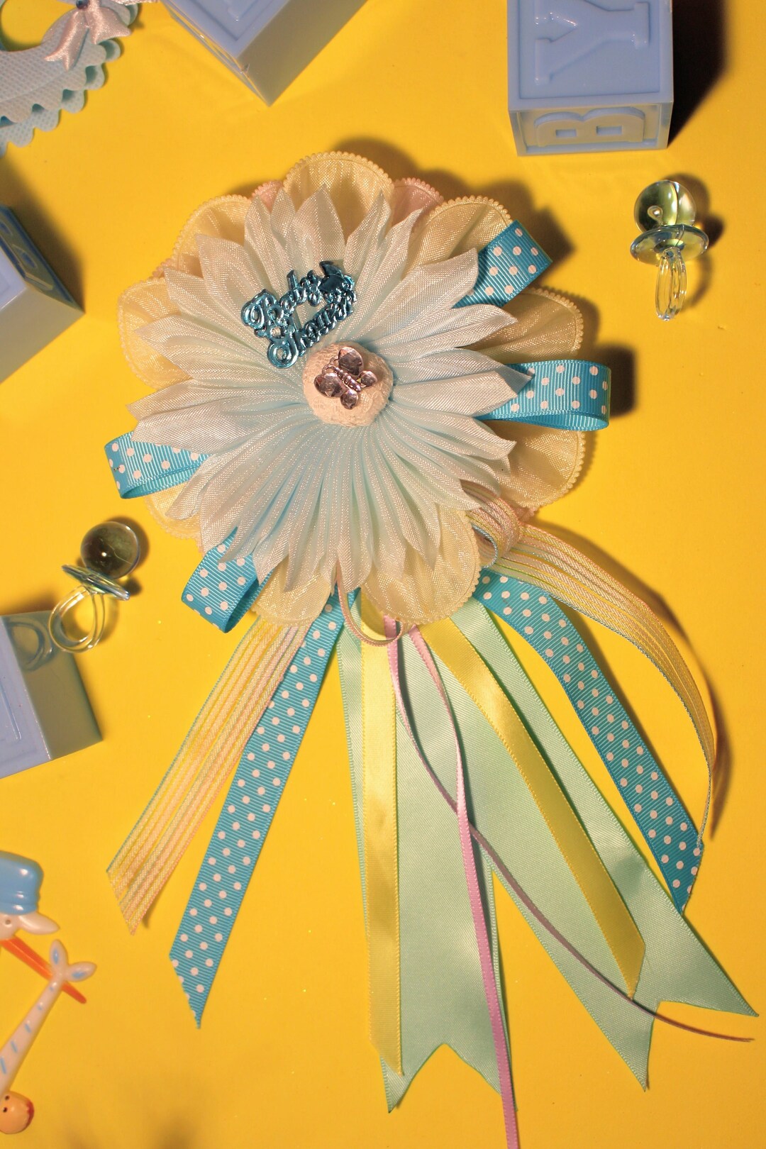 Blue Baby Shower Pin, Mommy or Daddy to Be Pin, Baby Blue Baby Shower ...