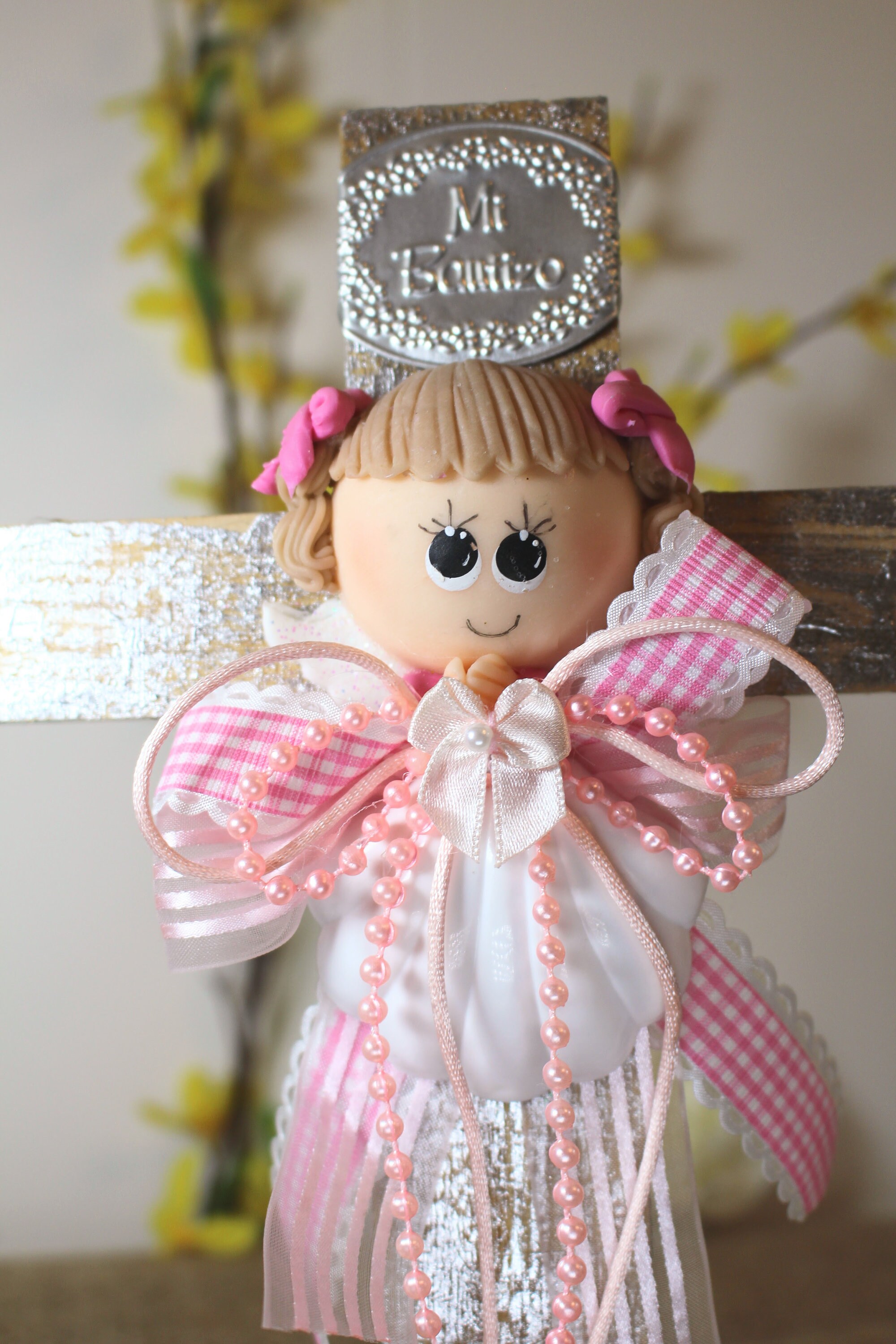 Baptism Cross, Baptism Centerpiece, First Communion Centerpiece & Favor ...