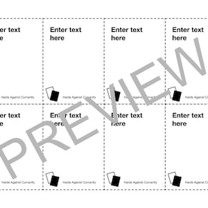 Custom Cards Against Game | DIY Custom Cards Template | Instant ...