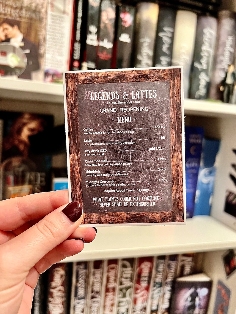 The Menu Sticker Legends and Lattes Bookish Gifts and Decor - Etsy