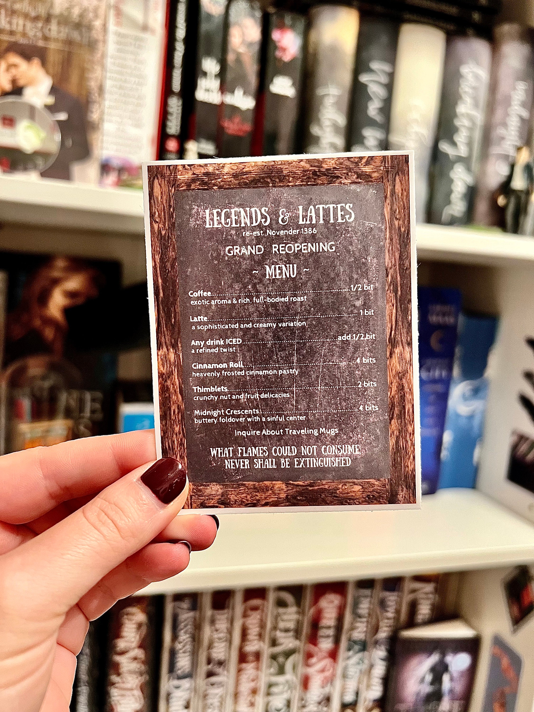The Menu Sticker- Legends and Lattes- Bookish Gifts and Decor - Etsy