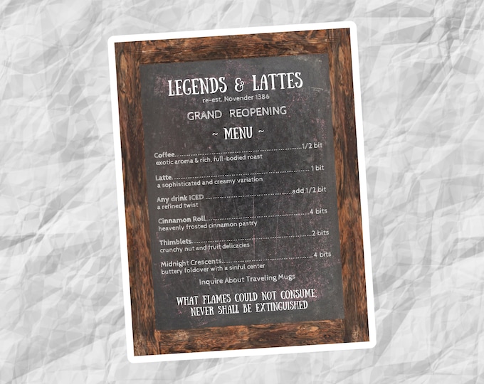 The Menu Sticker Legends and Lattes Bookish Gifts and Decor - Etsy