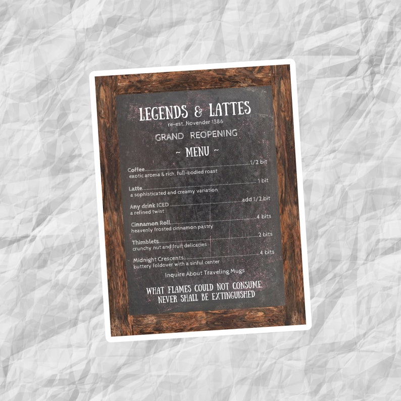 The Menu Sticker Legends and Lattes Bookish Gifts and Decor - Etsy