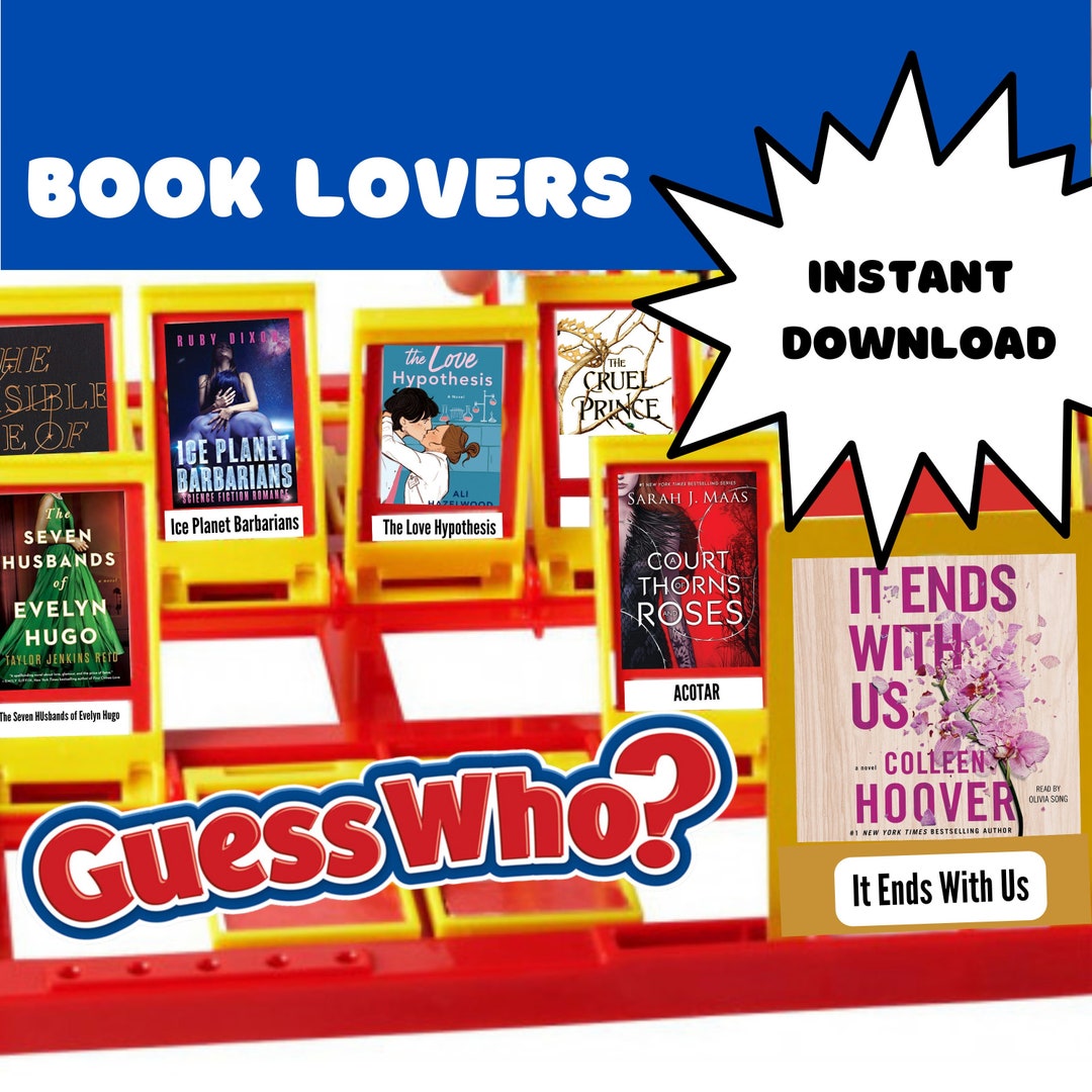 Book Lovers Guess Who Viral Books Board Game Printable INSTANT DIGITAL ...