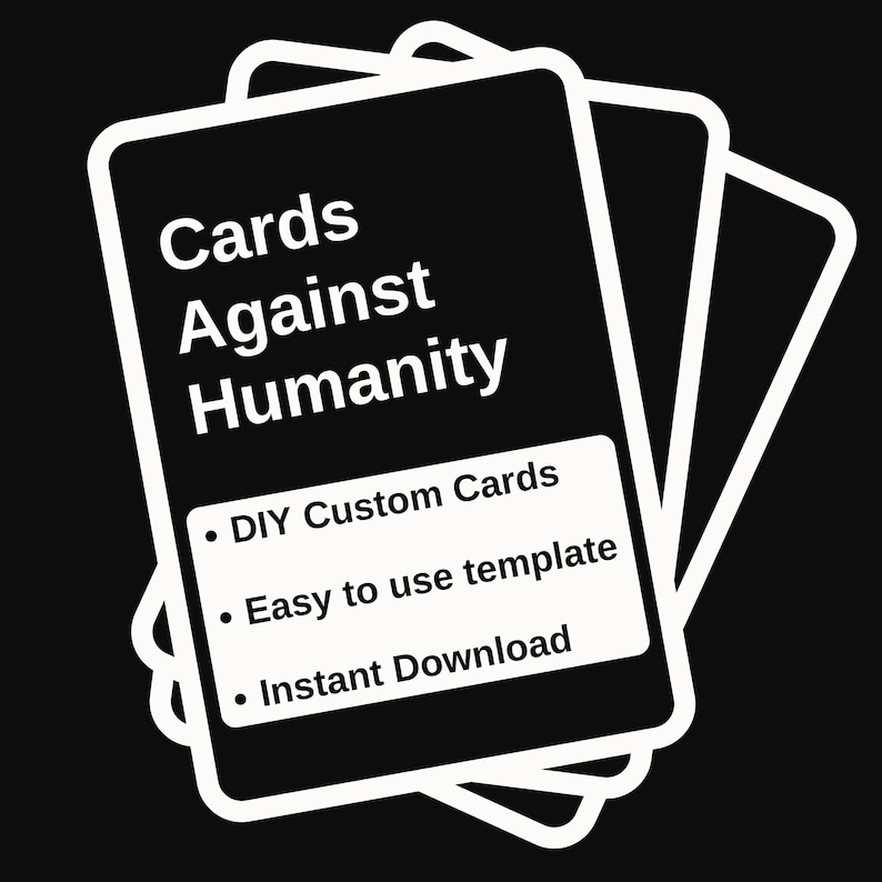 Custom Cards Against Game | DIY Custom Cards Template | Instant ...