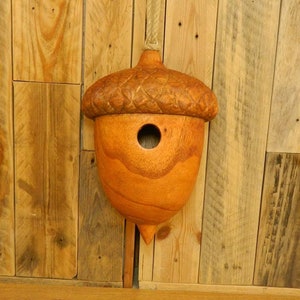 Wooden Bird House Bird Feeder Nesting Box - Acorn - Etsy UK