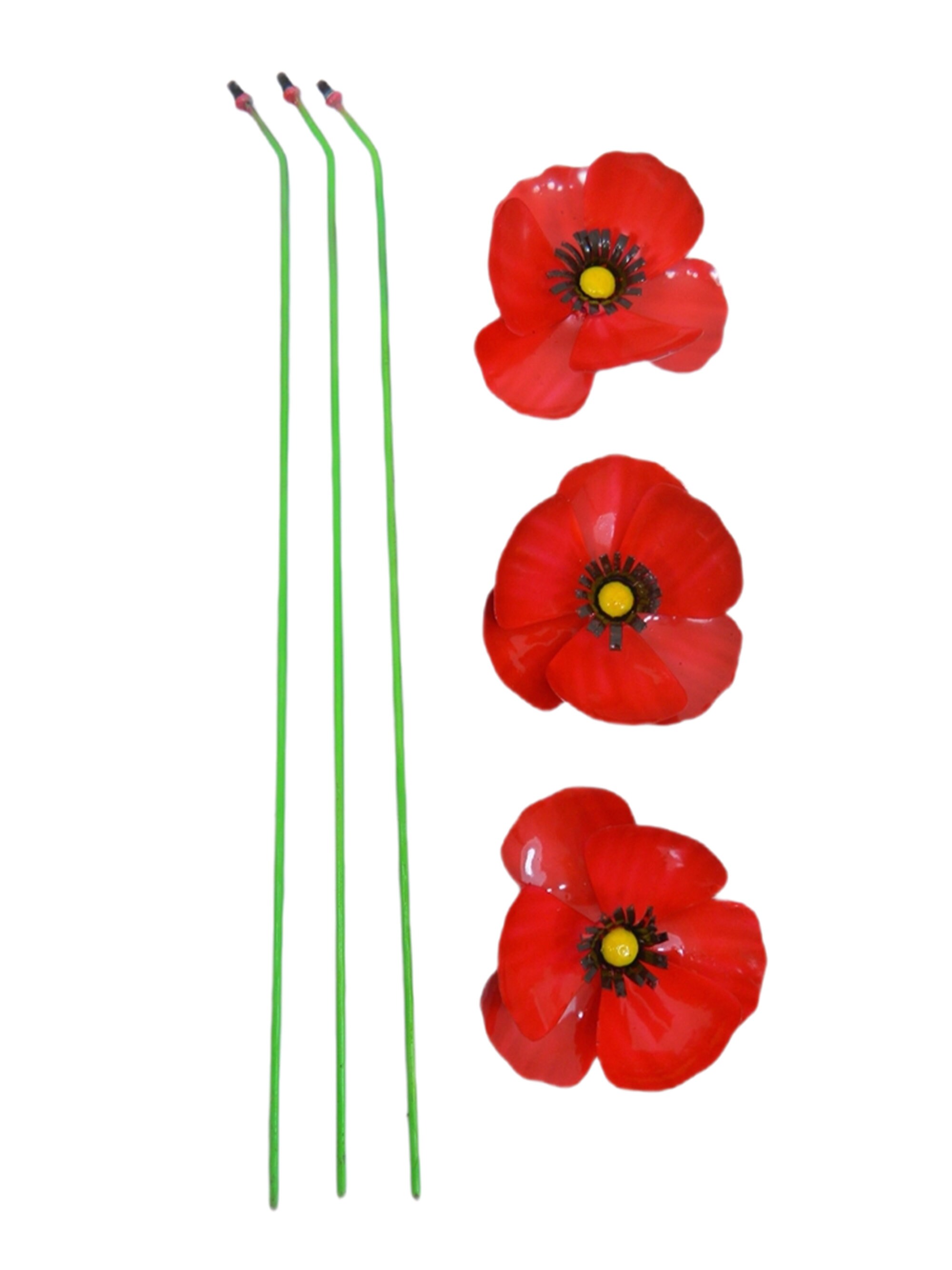 Metal Poppy Flowers Plant Pot Ornament 45cm Three Flowers - Etsy UK