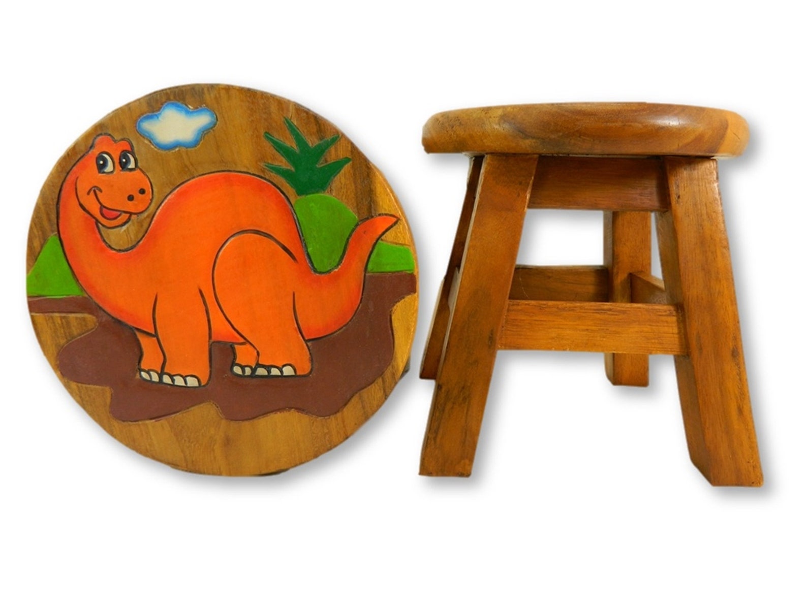 Wooden Children's Stools - Dinosaurs - Etsy UK