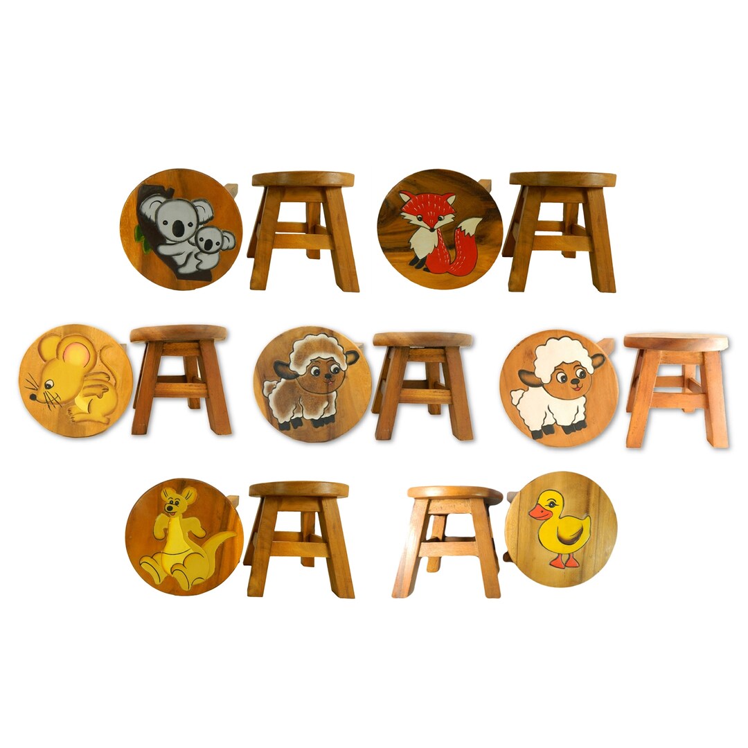 Wooden Children's Stools - Wildlife - Etsy UK