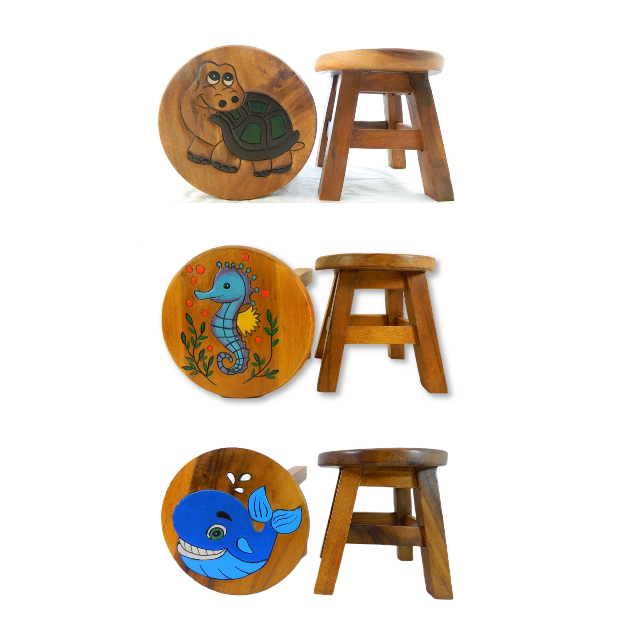 Wooden Children's Stools Sealife | Etsy