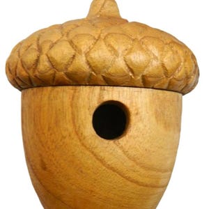 Wooden Bird House Bird Feeder Nesting Box - Acorn - Etsy UK
