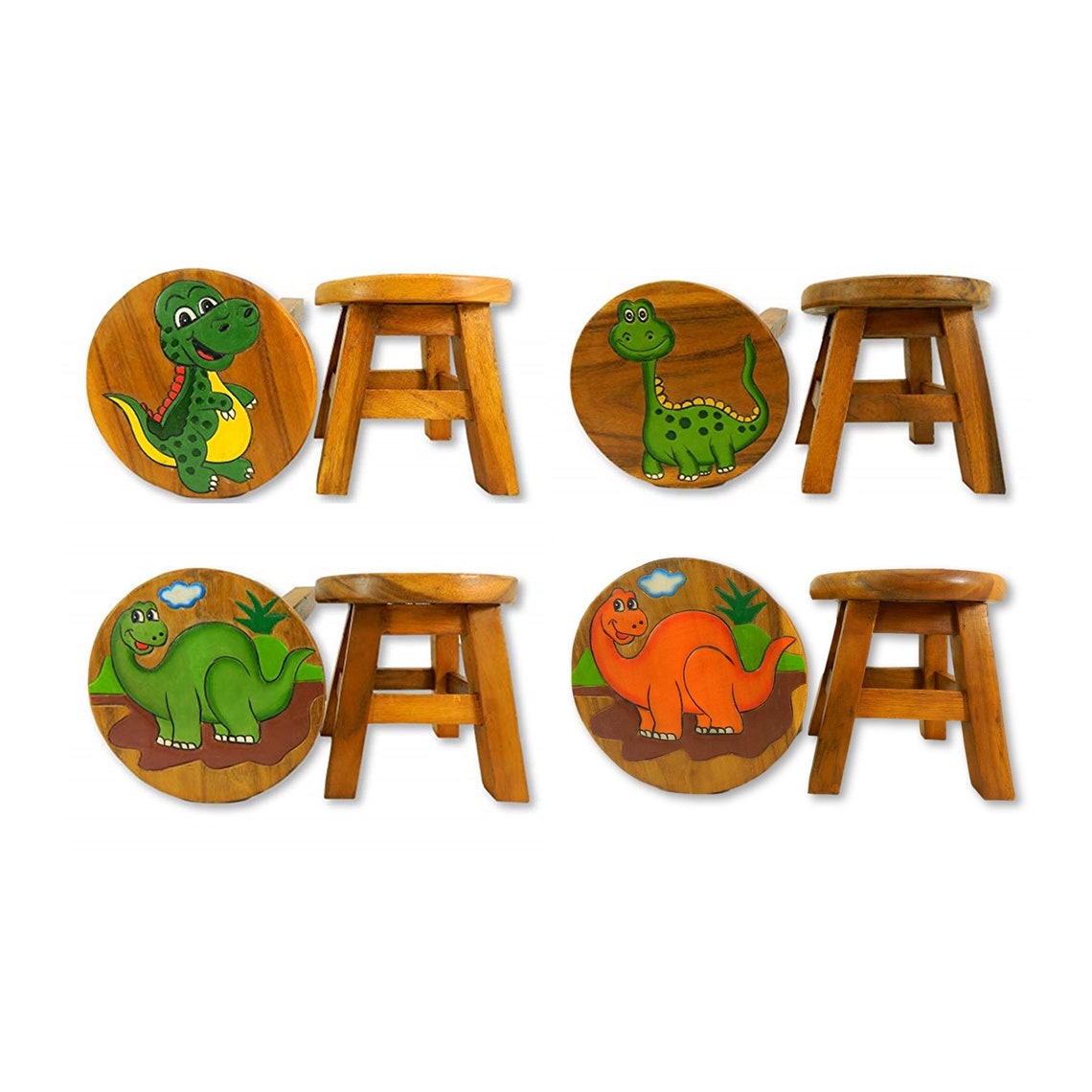 Wooden Children's Stools - Dinosaurs - Etsy UK