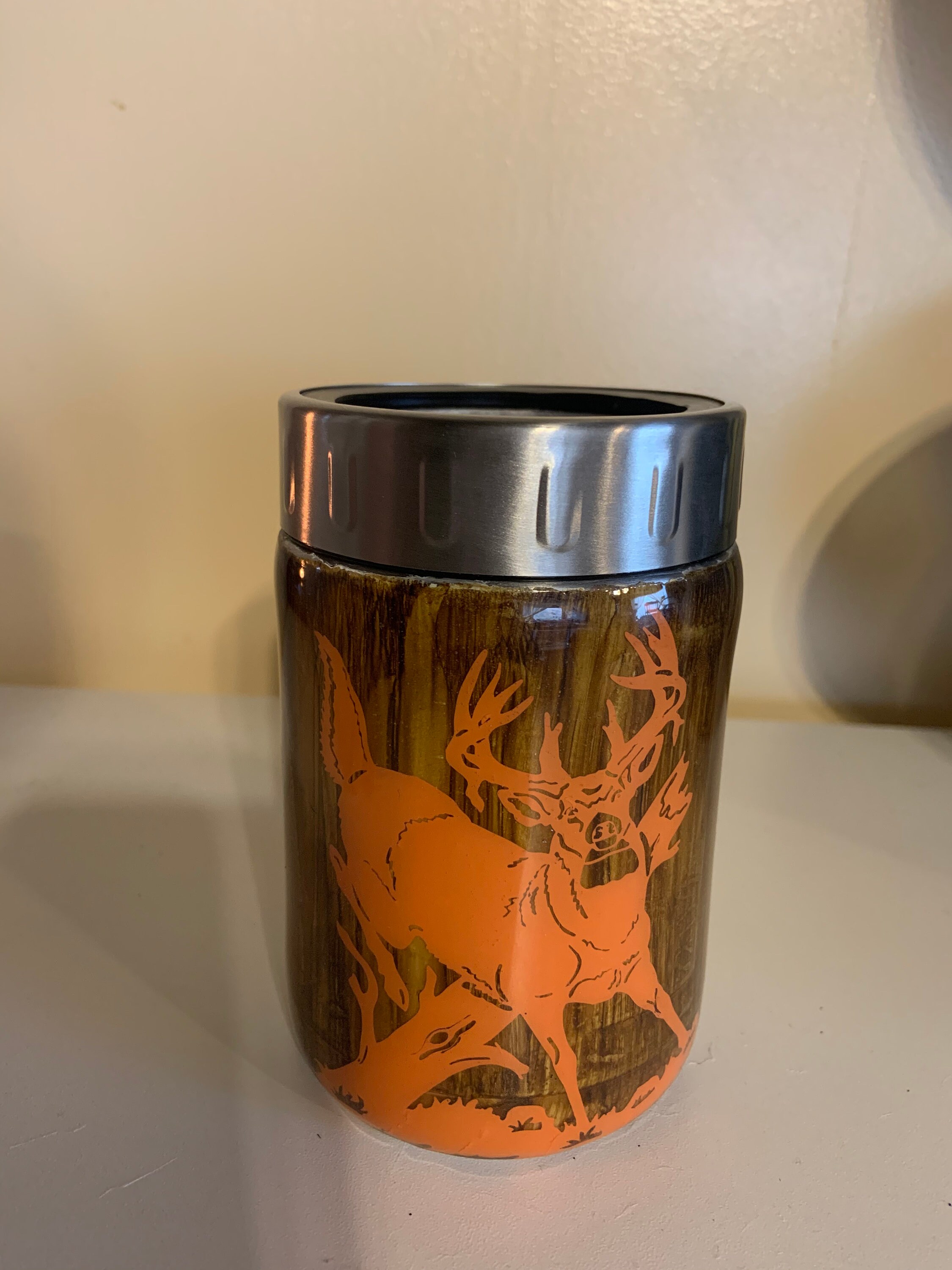 Stainless steel epoxy covered deer beer can koozie | Etsy