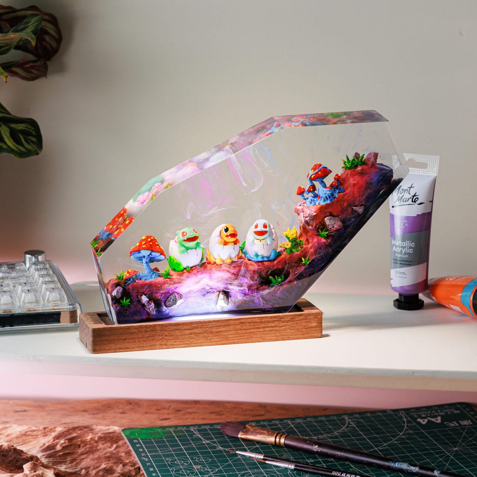 Pokemon Revival Resin Lamp, Game Scene Art Night Light, Unique Gamer ...
