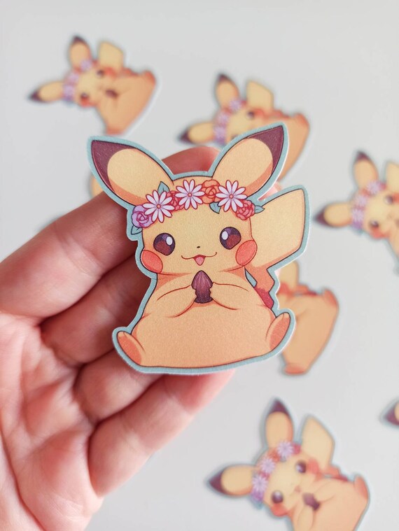 Pokemon Pikachu Flowers-glitter Effect STICKERS Stationery - Etsy
