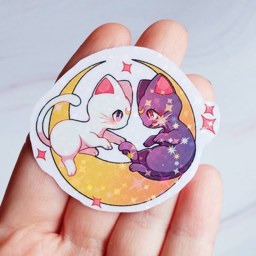 Couple Cats Kawaii Stickers Anime Manga Animal Impermeable - Etsy