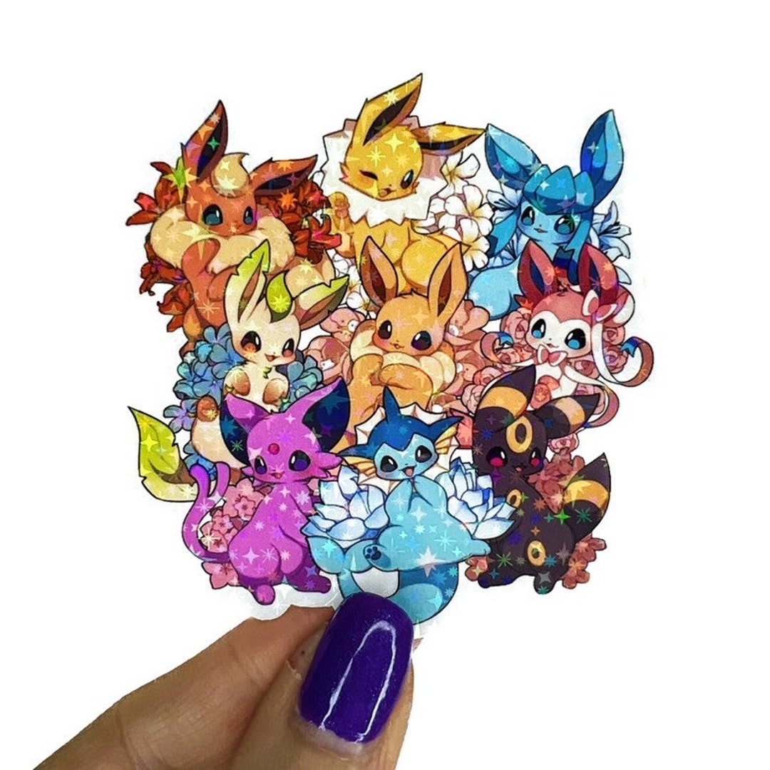 Pokemon Maxi Sticker Kawaii Animals HOLOGRAPHIC VINYL - Etsy