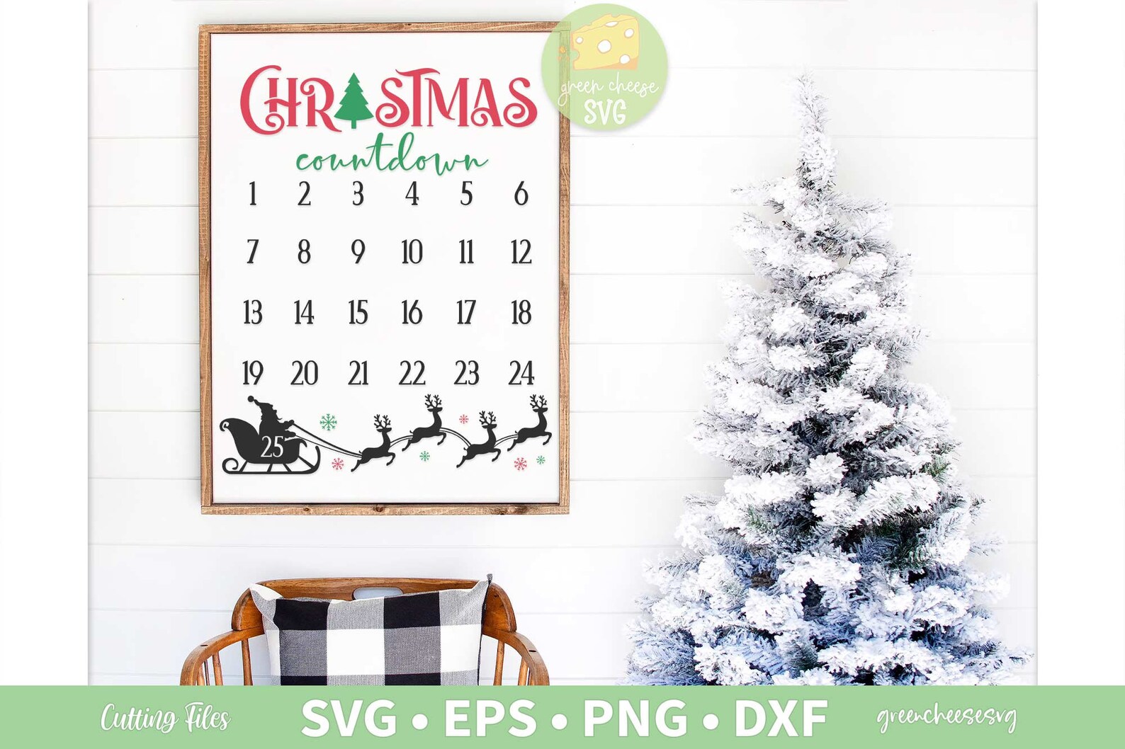 Christmas Countdown SVG Files Farmhouse Christmas SVG | Etsy
