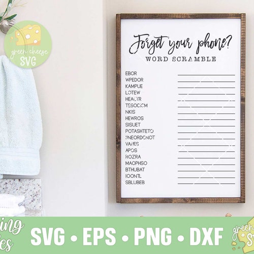 Forgot Your Phone Svg Word Scramble Svg Bathroom Word - Etsy