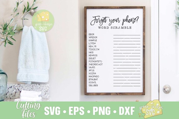 Forgot Your Phone Svg Word Scramble Svg Bathroom Word - Etsy