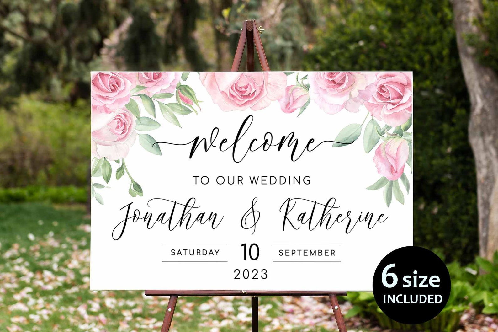 Dusty Rose Wedding Sign, Custom Wedding Sign Template, Welcome Wedding ...