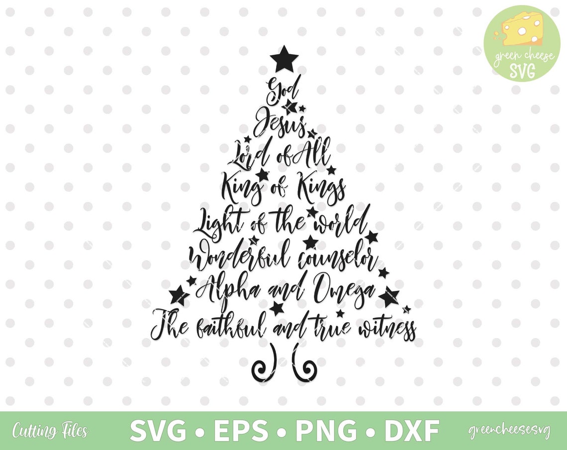 Names of Jesus Christmas Tree Svg Christmas Tree Svg Holiday - Etsy