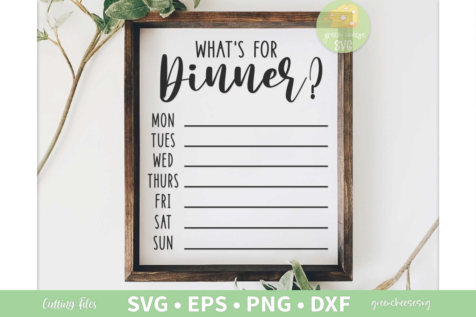 What's for Dinner Svg Menu Template Svg Weekly Meal - Etsy