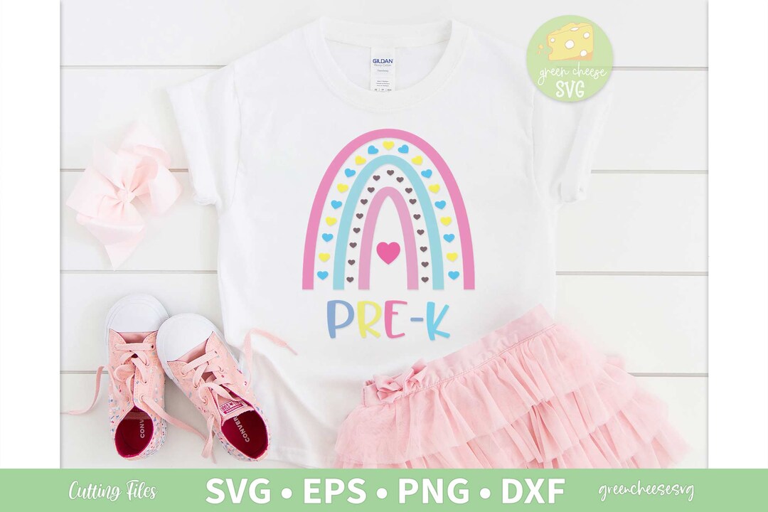 Hello Pre-k Rainbow SVG, Pre-k Svg, Back to School SVG, Heart SVG ...