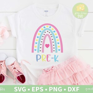 Hello Pre-k Rainbow SVG, Pre-k Svg, Back to School SVG, Heart SVG ...