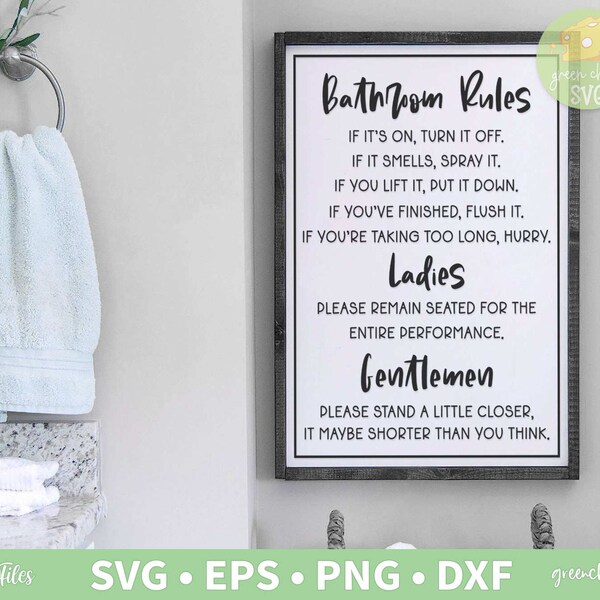 Bathroom Rules Svg - Etsy